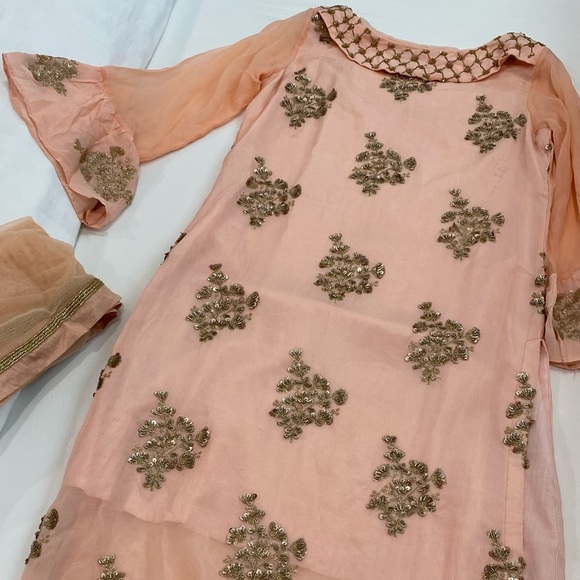 Dresses | New Pakistani Indian Three Piece Dress Set With Beaded Work ...